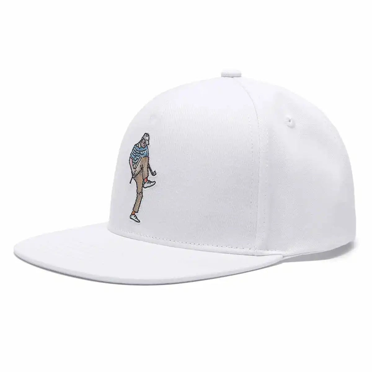 GOLF GODS - GOLF GODS Angry Golfer White Snapback Golf Hat - Flat Brim ...