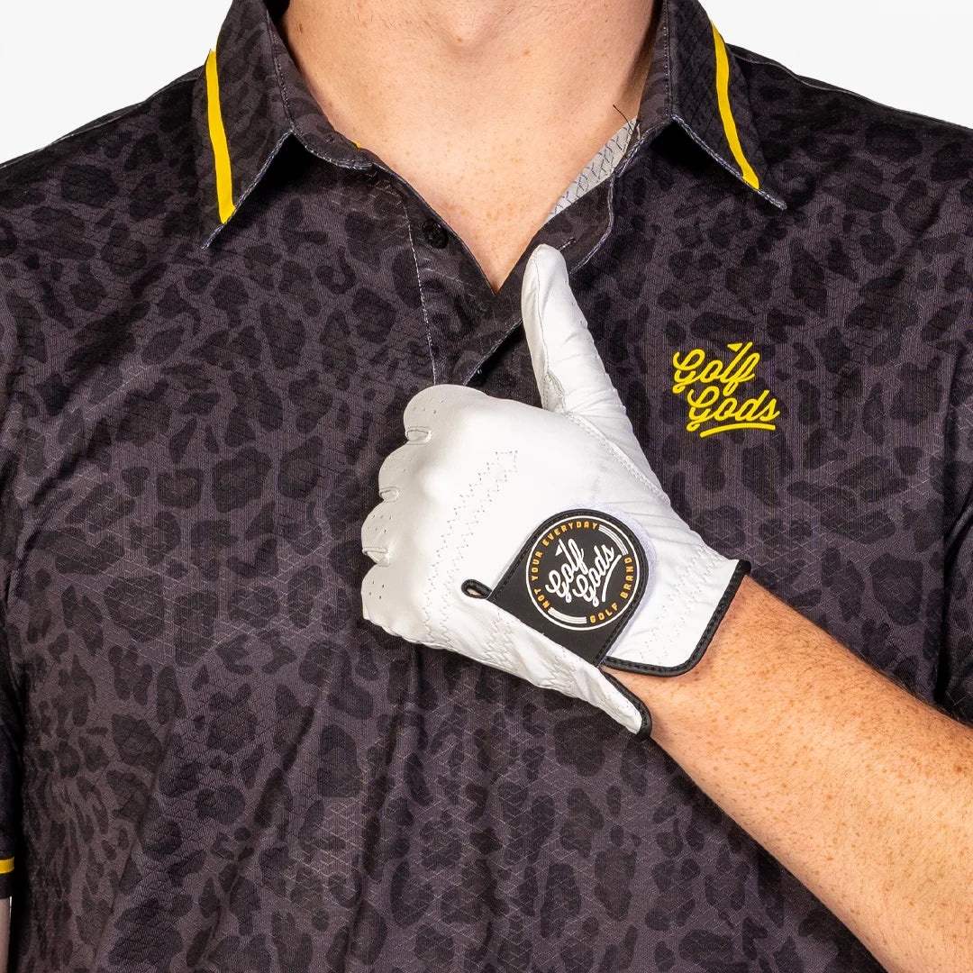 GOLF GODS - GOLF GODS Men's Black Leopard Cool Tech Performance Golf ...