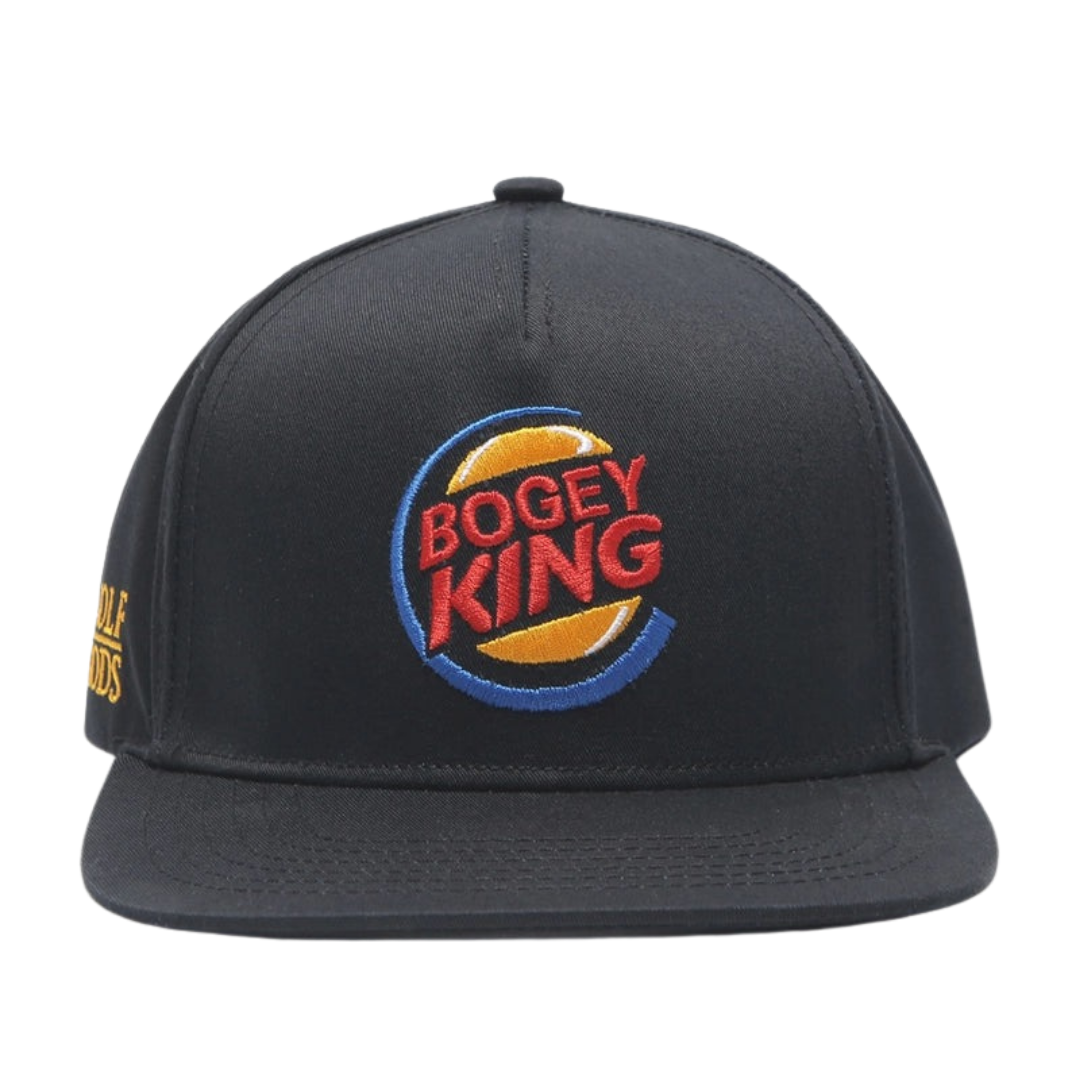 GOLF GODS - GOLF GODS Bogey King Black SnapBack Golf Hat - Flat Brim ...