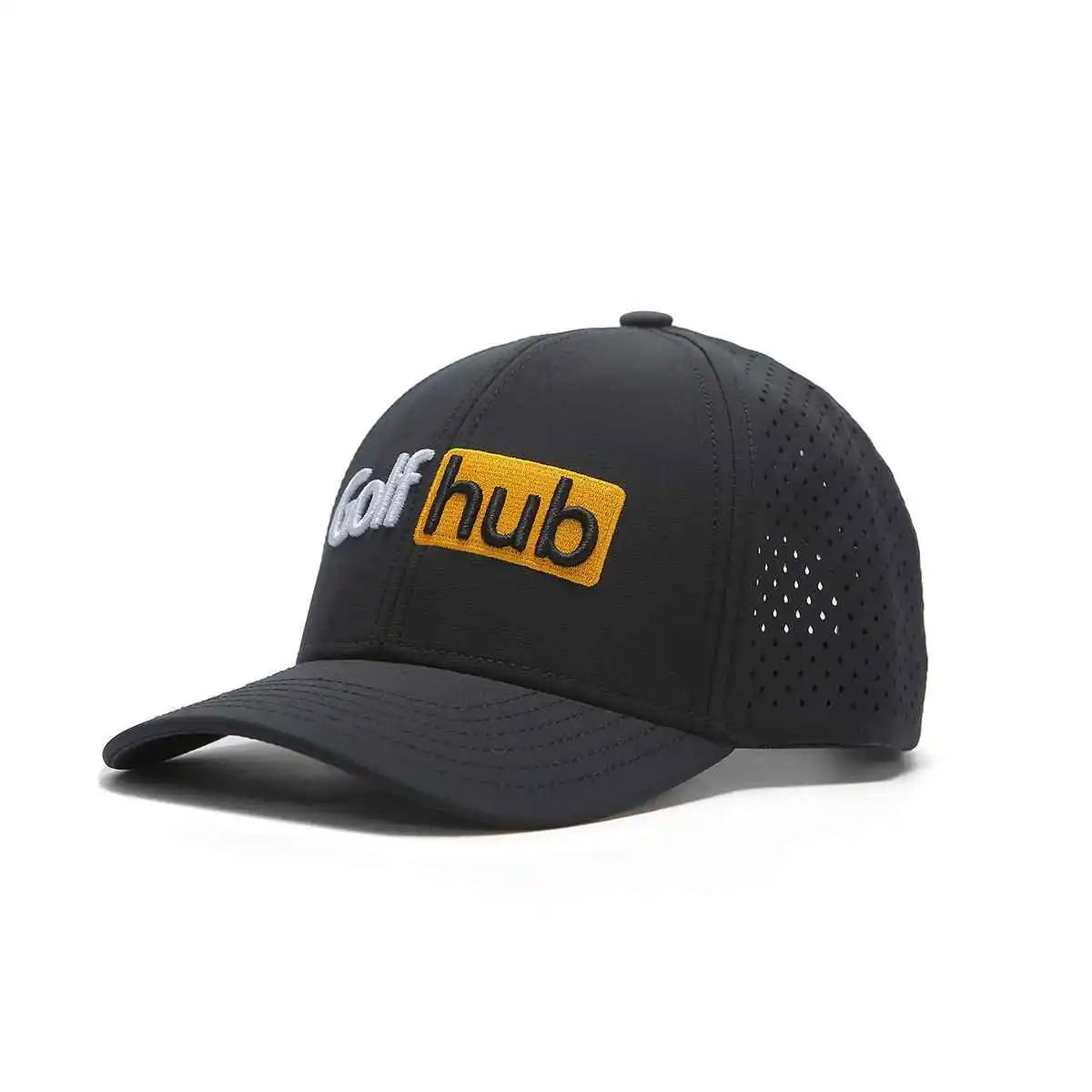 GOLF GODS - GOLF GODS Tour Pro Golf Hub Golf Hat in Black with Curved ...